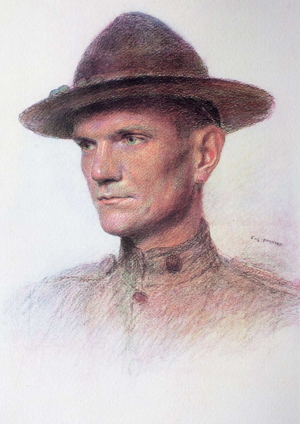 Eugène Burnand Pastel | Pastel 77 | USA NCO Miller